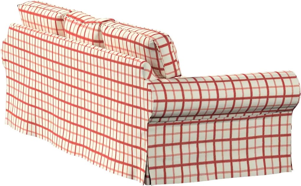 Potah na pohovku IKEA  Ektorp 3-místná, nerozkládací barva červená látka vzorované