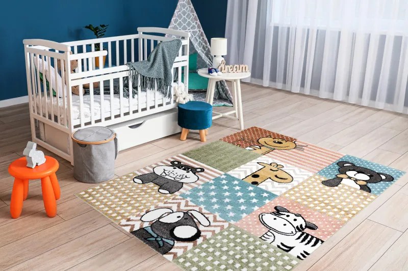 Dywany Łuszczów, Dětský kusový koberec Fun Pets multi, 280x370, vícebarevná, dětský pokoj