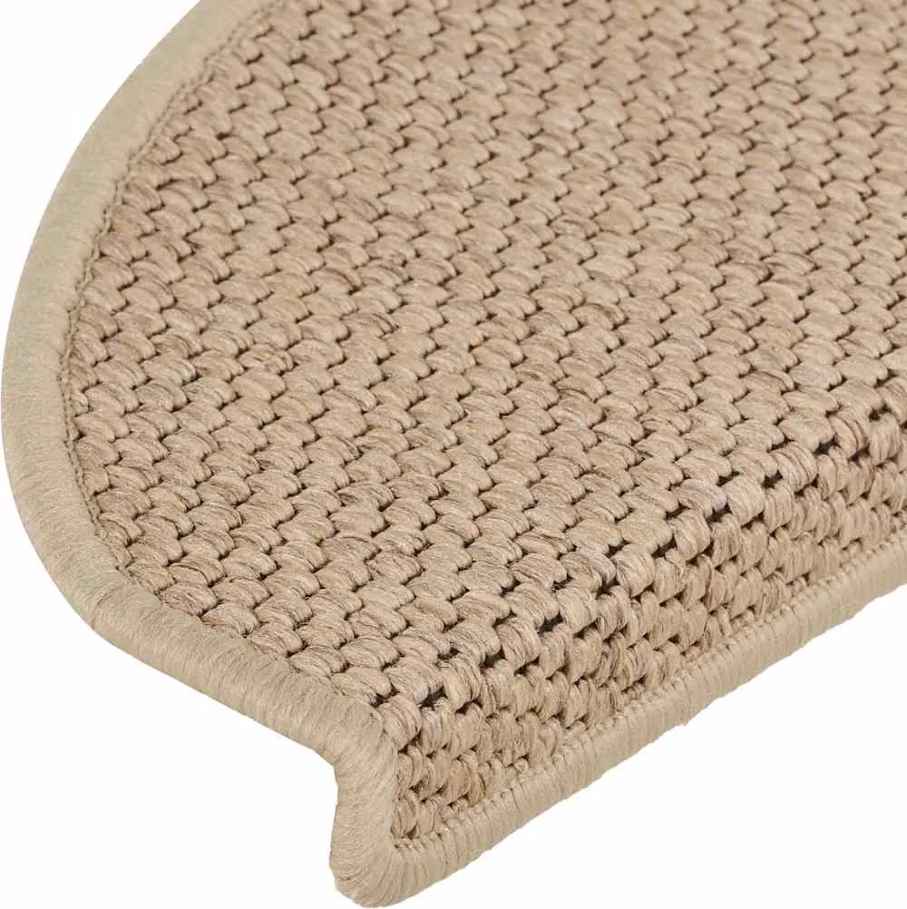 Samolepicí rohože na schody Sisal-Look 30 ks 65x21x4 cm Písek 3365879