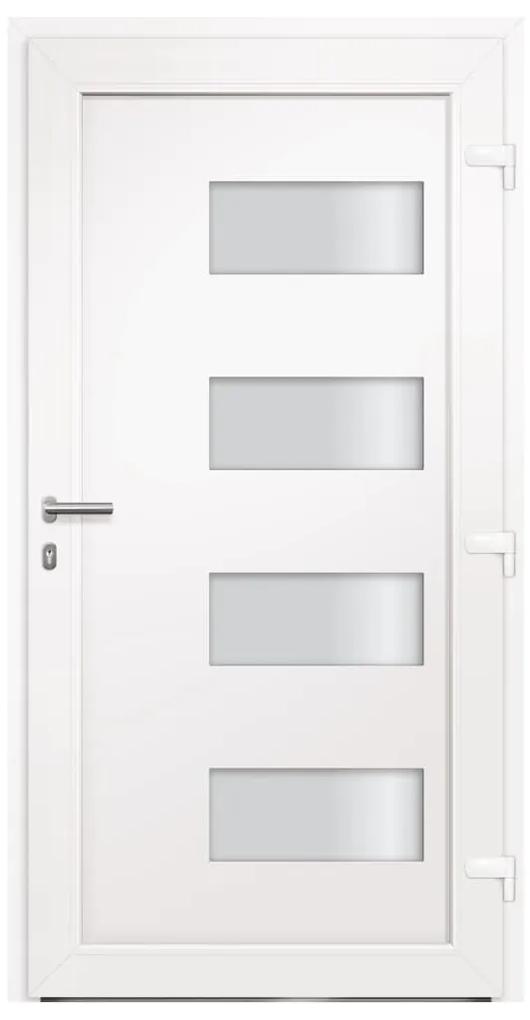 Vchodové dveře hliník a PVC bílé 110 x 210 cm,  3056820