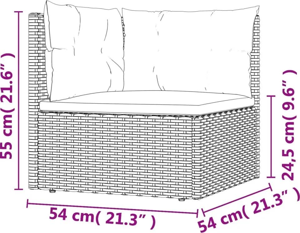 vidaXL 6dílná zahradní sedací souprava s poduškami černá polyratan [3187163]