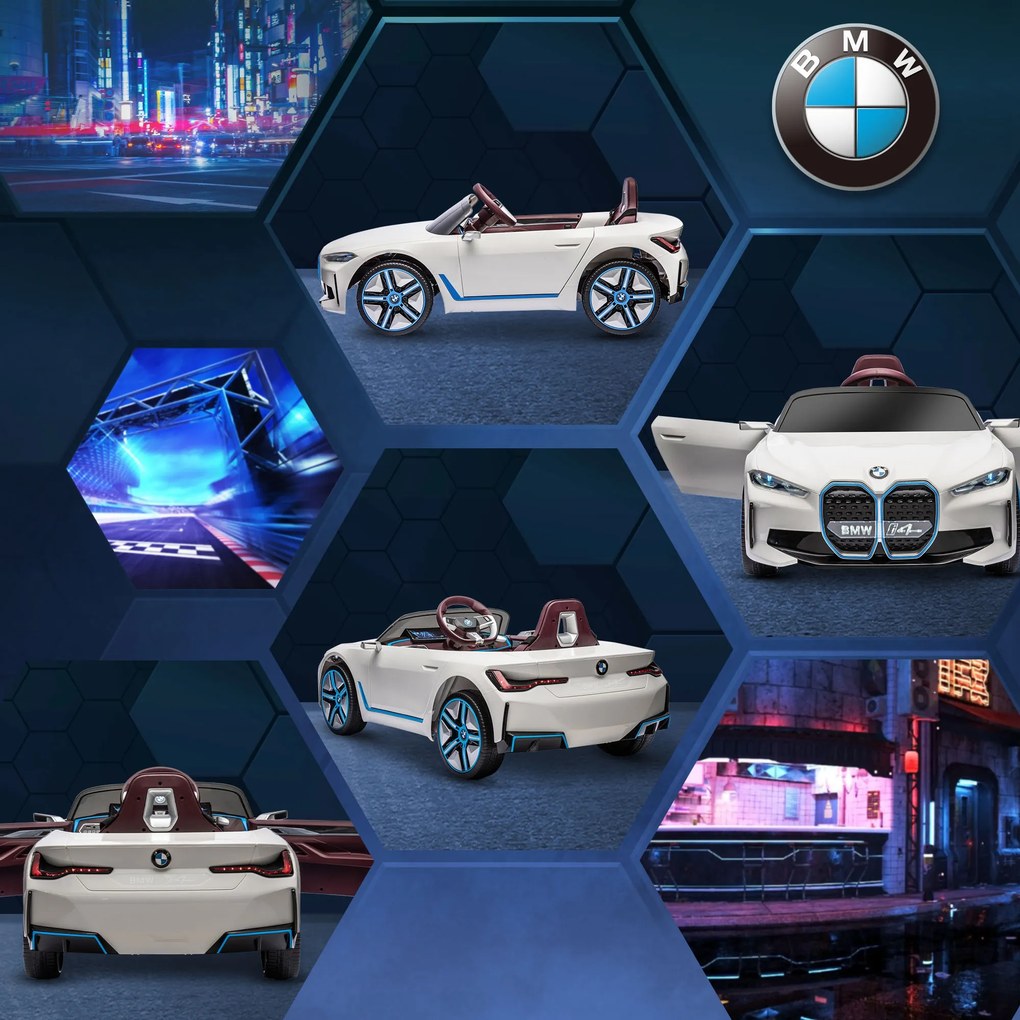 HOMCOM Dětské elektrické autíčko BMW s dálkovým ovládáním, přenosnou baterií, světlomety, MP3 přehrávačem, bezpečnostním pásem, 3-5 km/h, pro děti od…