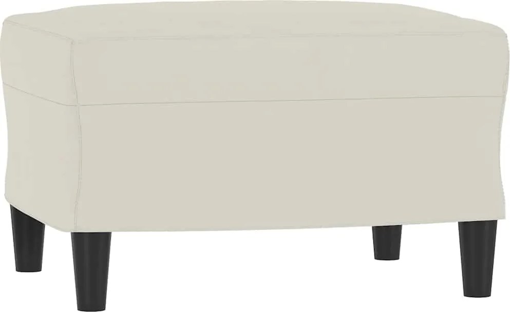 Křeslo s podnožkou krémové 60 cm samet 3201105