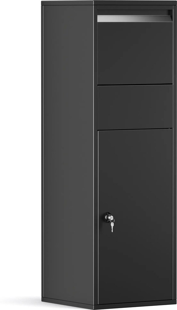 Poštovní schránka Wiltec – 460 × 450 × 1400 mm, černá (60922)