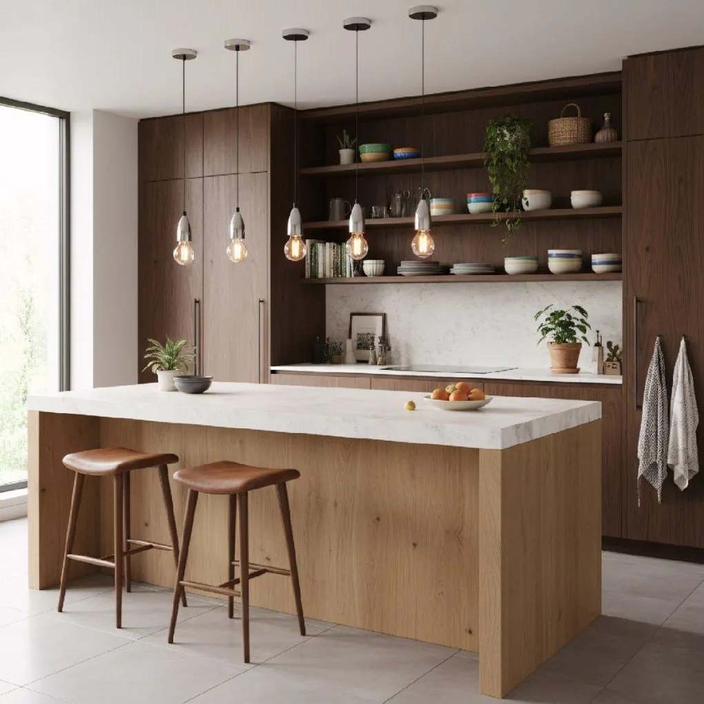 Toolight Rea, Stropní lampa závěsná Chrome držák žárovky APP358-1CP, OSW-08424
