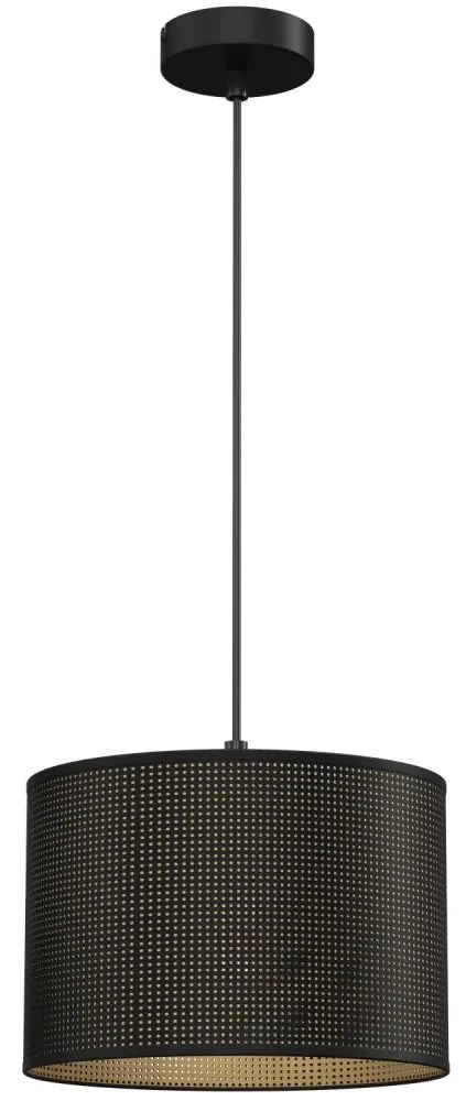 Luminex | Lustr na lanku LOFT SHADE 1xE27/60W/230V pr. 25 cm černá/zlatá | LU5251