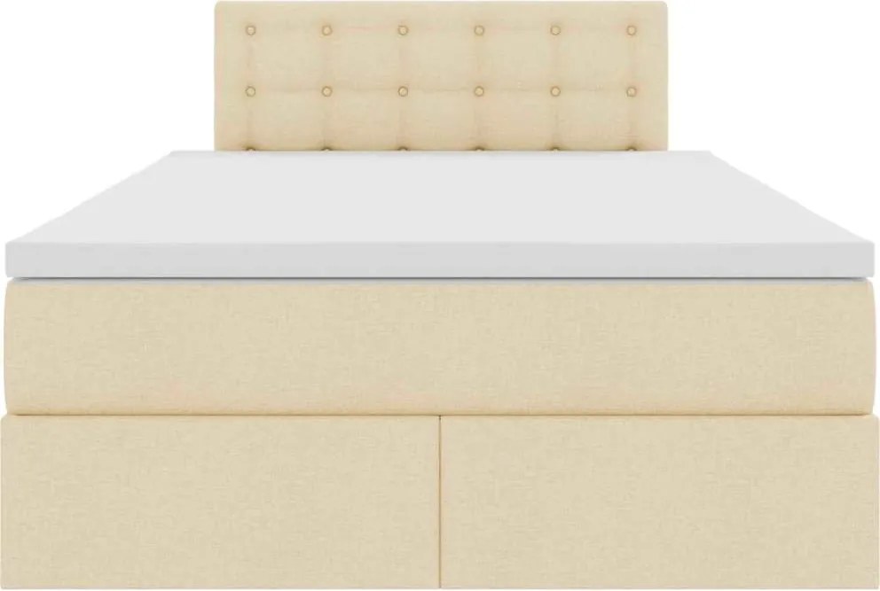 Postel s úložným prostorem a matrací Krémová 120 x 200 cm Samet 3370630