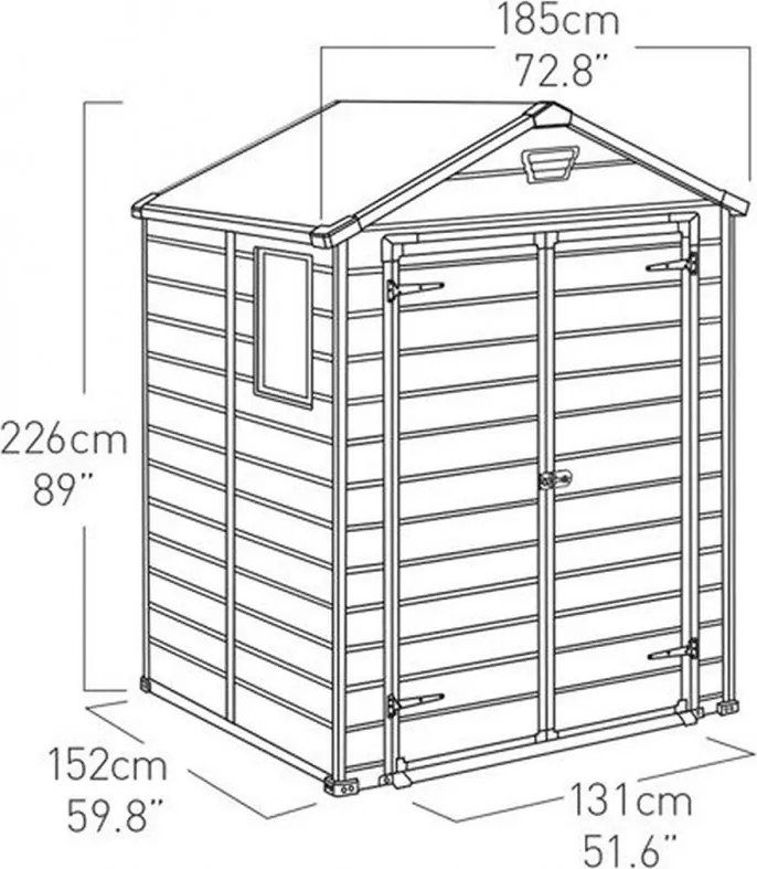 Zahradní domek Keter Manor 6x5 DD - 185 x 152 x 226 cm - Beige