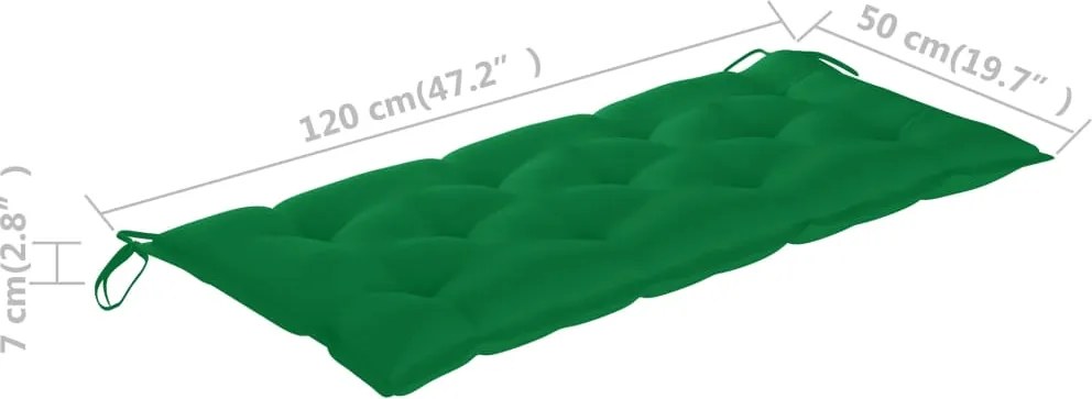 vidaXL Marketos Zahradní lavice s poduškou 120 cm masivní akáciové dřevo