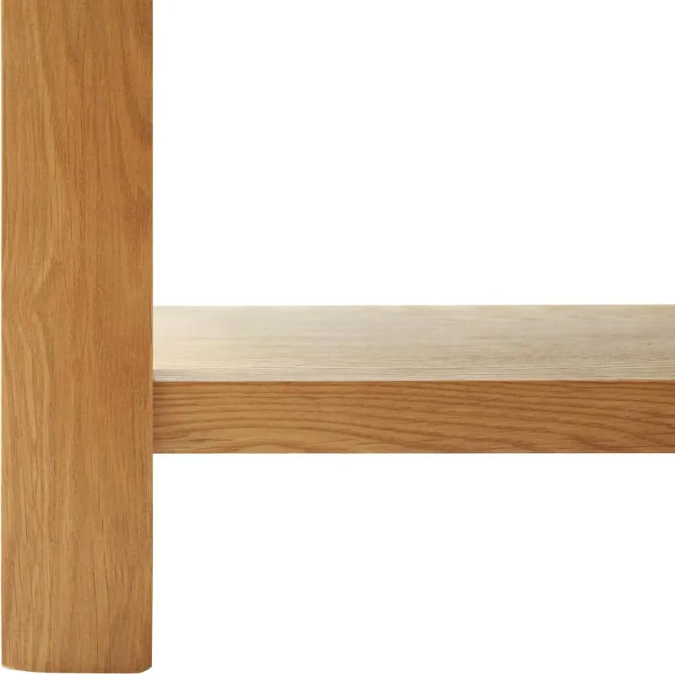 vidaXL Konferenční stolek 90 x 45 x 40 cm masivní dubové dřevo [289204] Barva: tmavě hnědá