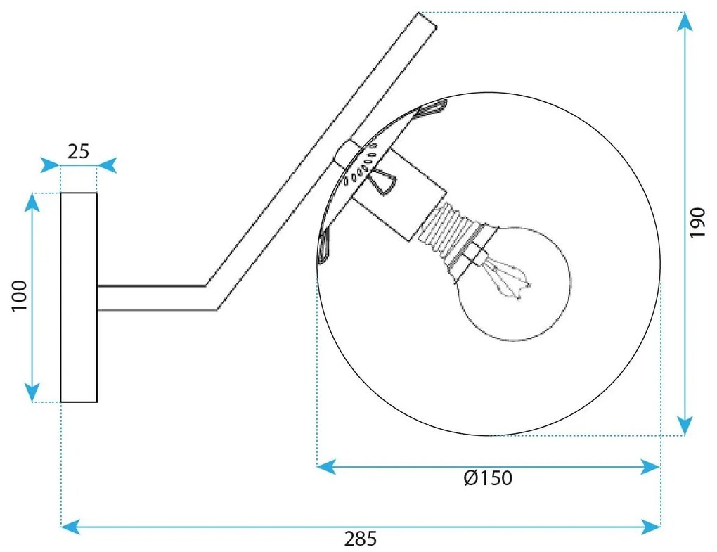 Toolight Nástěnné osvětlení Modern D12 G100-1W zlaté