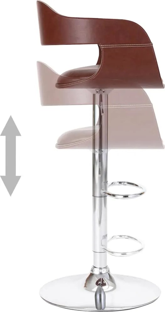 Barová židle hnědá umělá kůže 287405