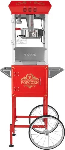 Popcorn Popper Stroj s vozíkem Popcorn Maker 850 W 227 g 11,4 l červený