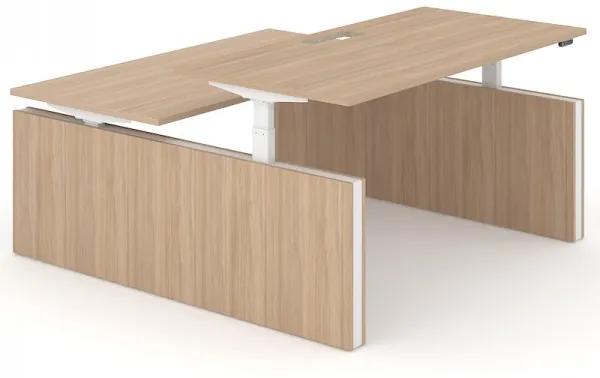 NARBUTAS - Elektricky stavitelný dvoumístný stůl MOTION 180x168 - 3 segmentová podnož