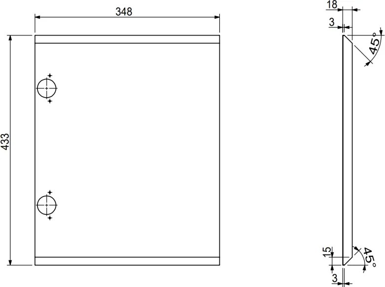 Mexen Rivel, koupelnová skříňka 35 cm, 1 dvířka, s drážkami, bílá matná, 91A21-03547-1-BF01