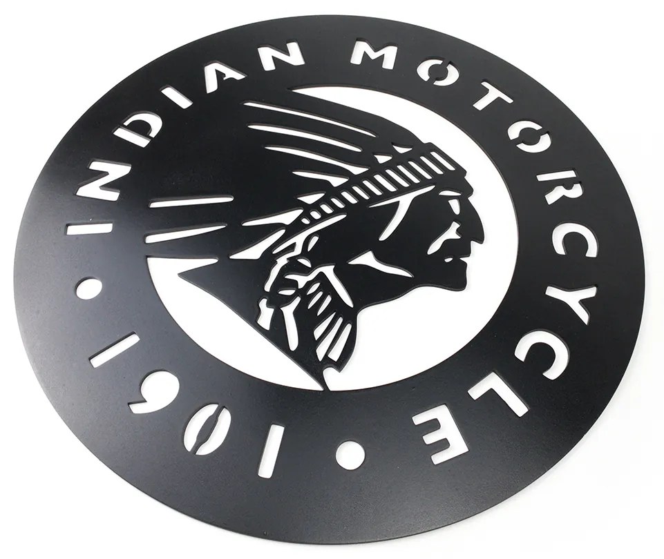 Živá Zeď Dřevěná nástěnná černá dekorace Indian Motocycle