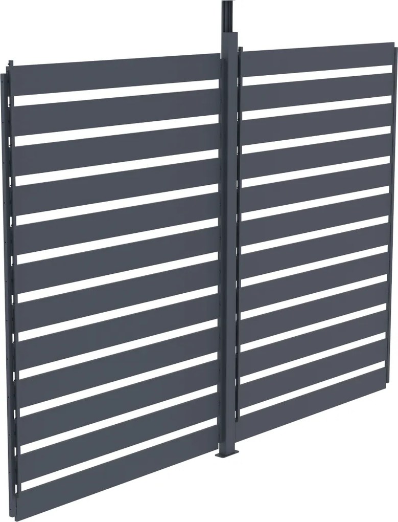 Boční zástěna pro bioklimatickou pergolu BestBerg BBP-B1CG / 279,4 × 218 cm / šedá