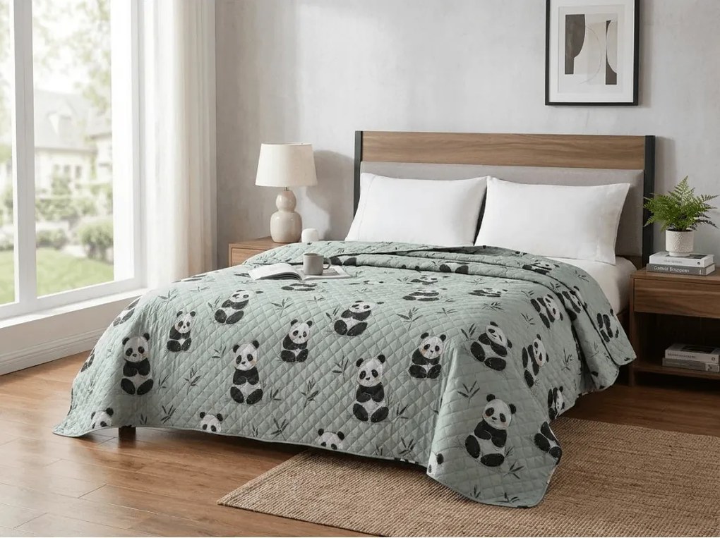 Přehoz na postel PANDA RELAX zelený Rozměr: 170 x 210 cm