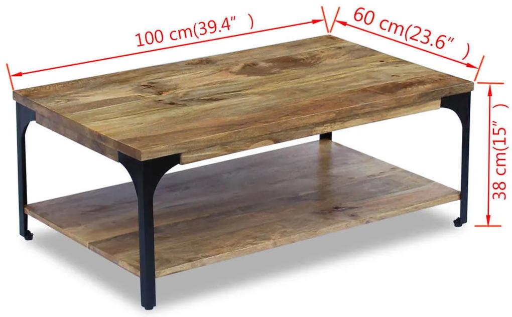 vidaXL Konferenční stolek z mangovníkového dřeva 100x60x38 cm