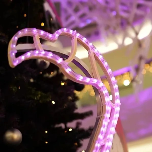 Easy Fix světelná LED hadice venkovní, 50 m, růžová, 1500 diod, čirý kabel, IP44, cívka