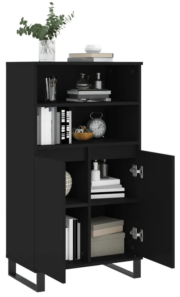 Skříň highboard černá 60 x 36 x 110 cm kompozitní dřevo