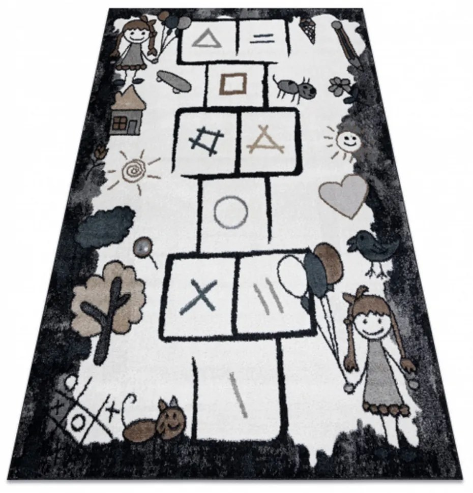 Dětský kusový koberec Skákací panák černý, Velikosti 180x270cm