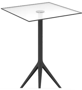 VONDOM - Barový stůl MARI-SOL skleněná deska, 50x50, 59x59 cm