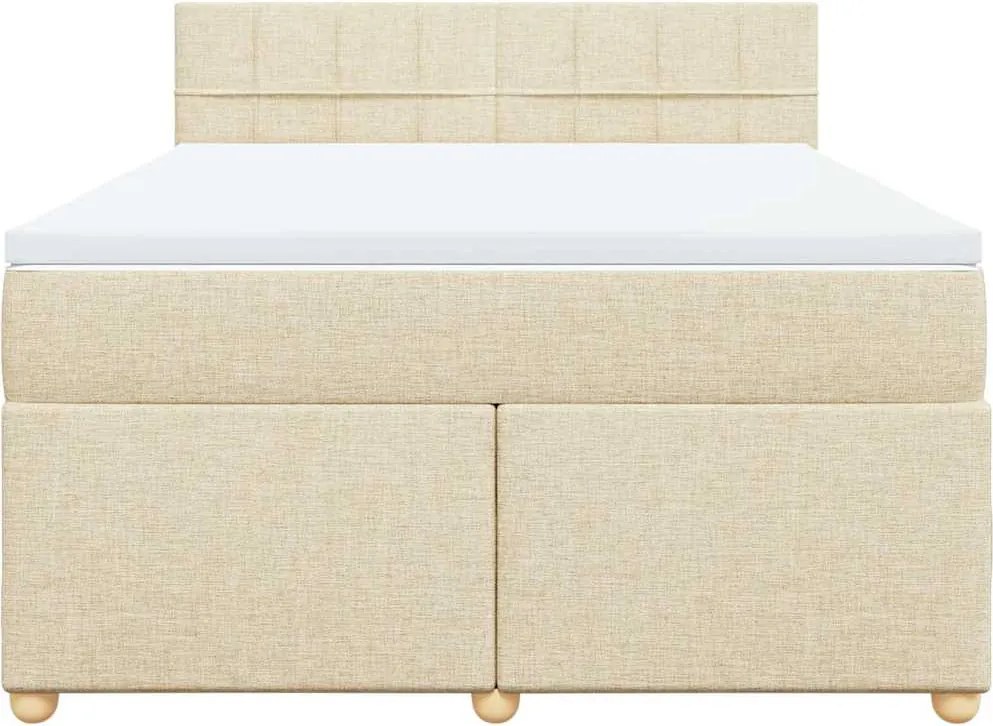 Box spring postel s matrací krémová 140x190 cm textil 3286680