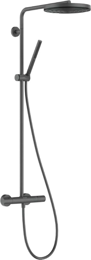 Hansgrohe Pulsify S Puro - Sprchový set s termostatem, průměr 26 cm, EcoSmart, kartáčovaný černý chrom 24223340
