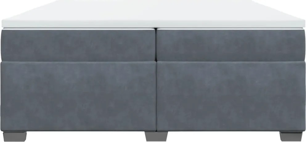 Box spring postel s matrací tmavě šedá 200x200 cm samet 3285306