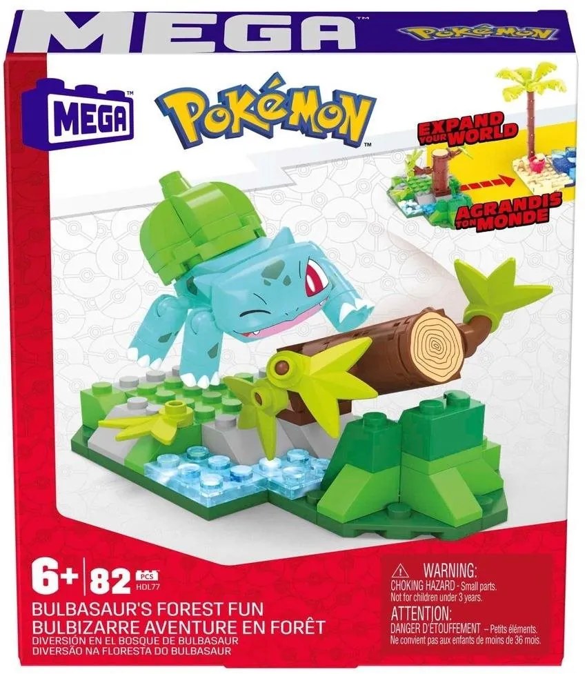 Stavebnice mattel mega bloks pokémon forest fun bulbasaur