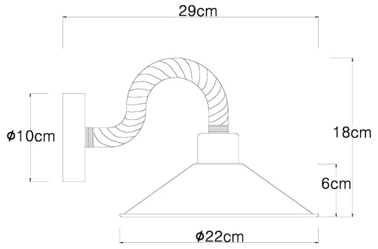GLOBO Nástěnné osvětlení DIANA, 1xE27, 60W, černé, zlaté 15690W
