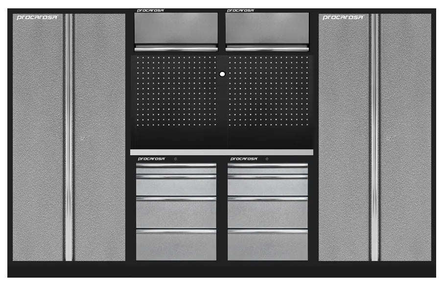 Sestava dílenského nábytku Procarosa PROFI 3604B Pracovní deska: nerezová
