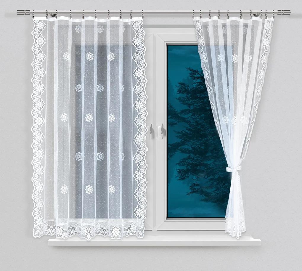 SET 2 KUSY - Dekorační žakárová záclona s řasící páskou AZURO 150 bílá 2x 150x170 cm MyBestHome