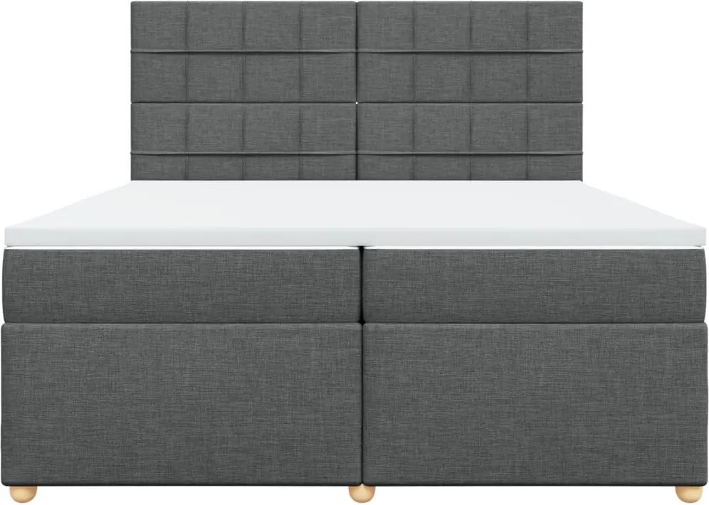 Box spring postel s matrací tmavě šedá 200x200 cm textil 3291388