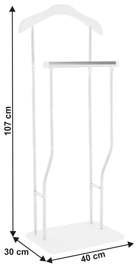 Kondela Věšák, němý sluha, chrom / bílá, ELIAS