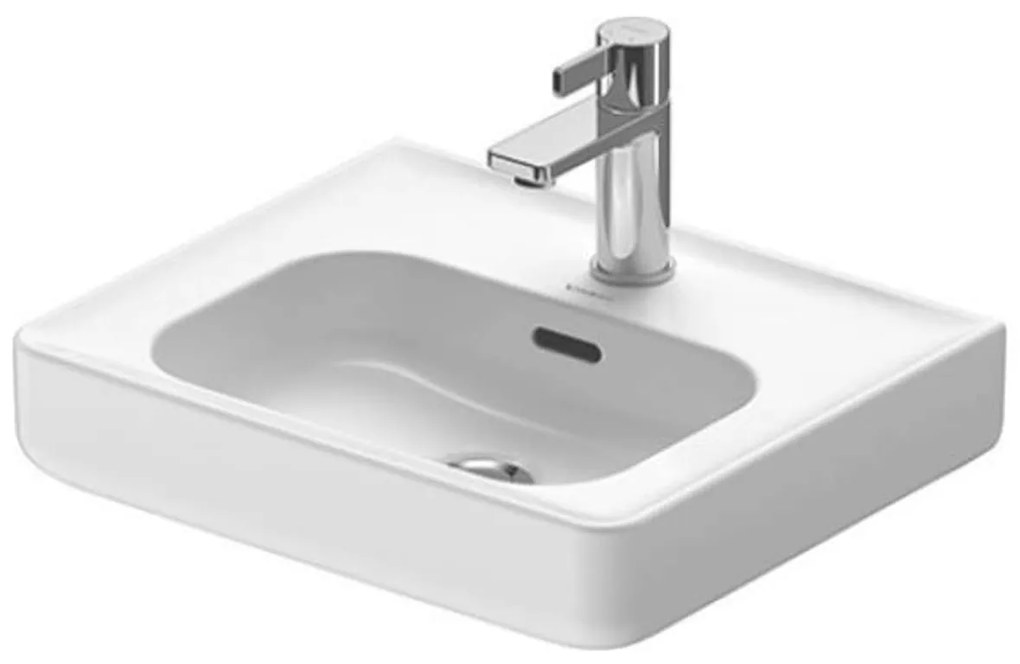 Duravit Soleil by Starck - Umývátko 45x38 cm, s přepadem, otvor pro baterii, WonderGliss, bílá 07444500001
