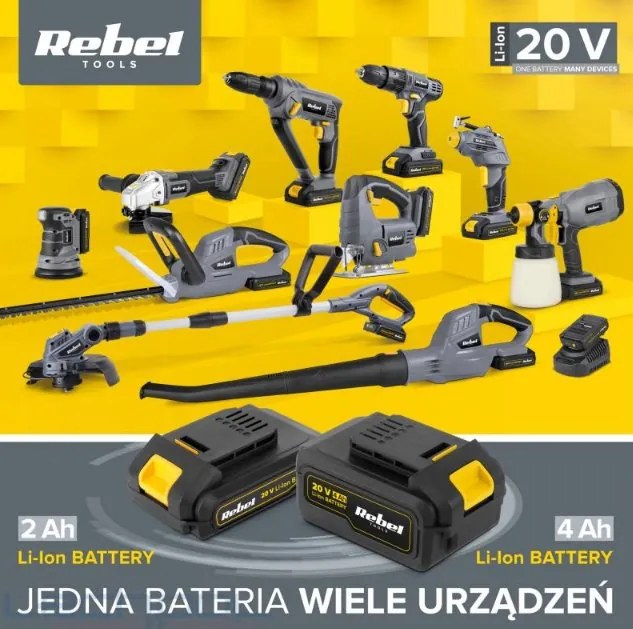 Vrtačka příklepová AKU REBEL TOOLS RB-1002