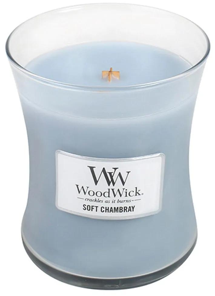 WoodWick Soft Chambray, váza střední 275 g