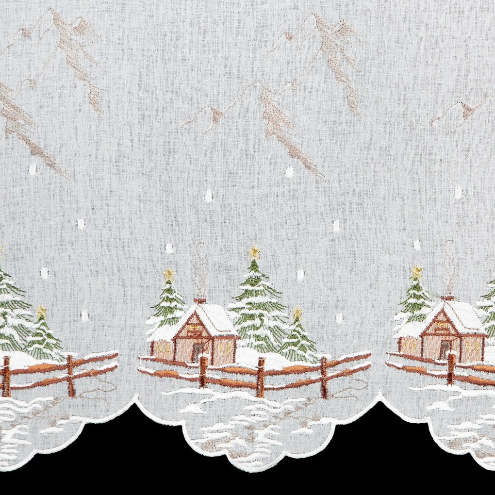 KRÁTKÁ ZÁCLONA NA POUTKÁCH XMAS17 145X40 CM VZOROVANÁ