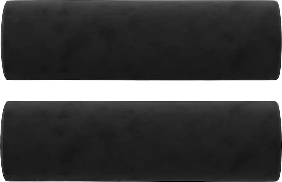2místná pohovka s polštáři černá 120 cm samet 3200876