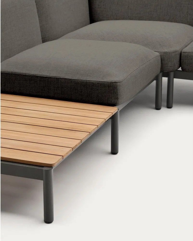 Tmavě šedá čalouněná zahradní pohovka (levý roh) Sorells – Kave Home
