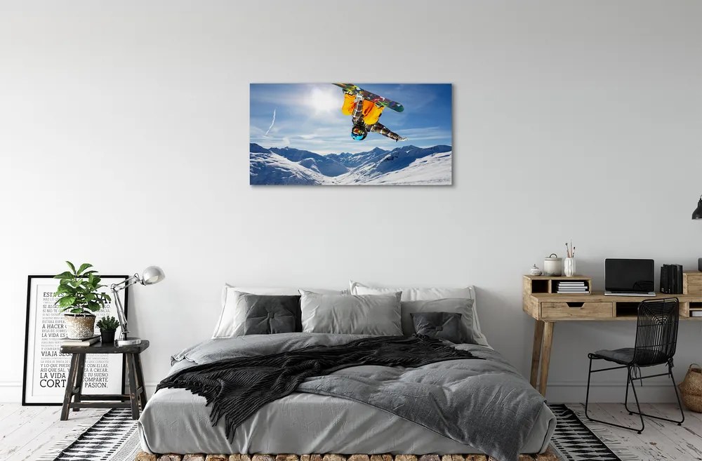 Obrazy na plátně Man mountain board 100x50 cm