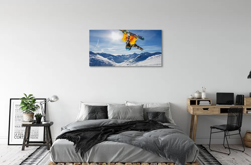 Obrazy na plátně Man mountain board 125x50 cm