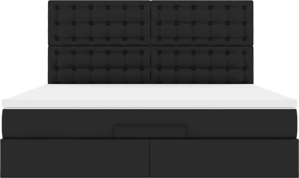 Osmanský rám postele s matrací černá 160x200cm umělá kůže 3313011