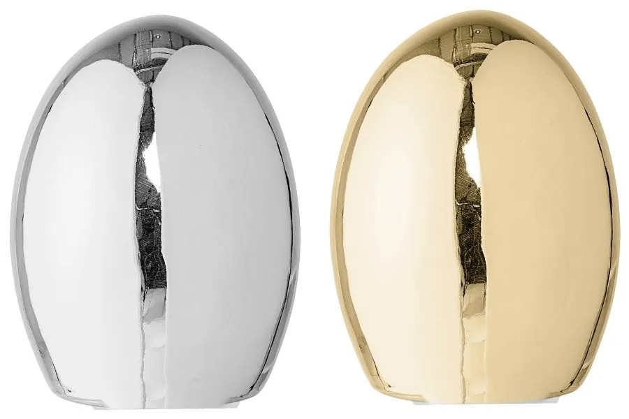 Sada 2 porcelánových dekorací Bloomingville Shiny Egg, ⌀ 8,5 cm