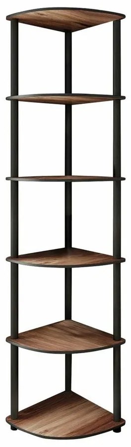 Regál Corner Walnut, 6 polic, M