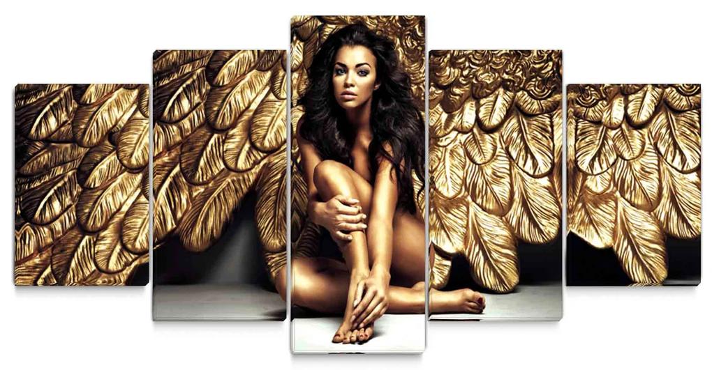 Malvis ® Obraz zlatý anděl Velikost: 100x50 cm