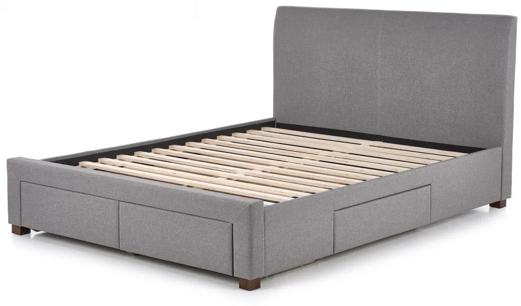 Čalouněná postel Dena 140x200 cm šedá
