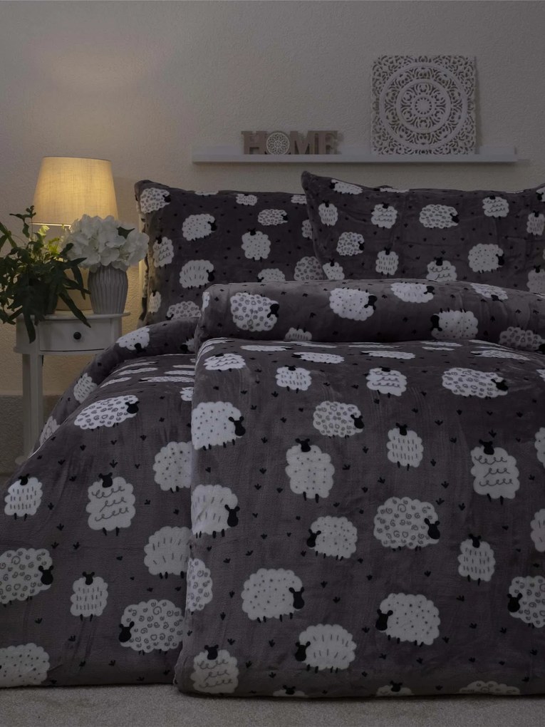 MK Lůžkoviny Prodloužené mikroplyšové povlečení Exclusive - Ovečky 140 × 220 cm, 70 x 90 cm